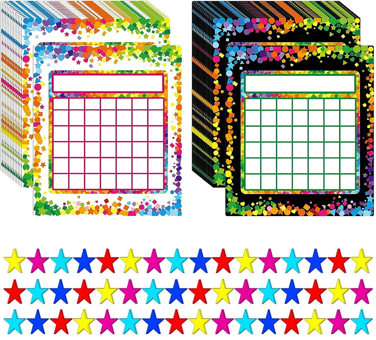 50 Pcs Colorful Reward Chart with 960 Stars Stickers, Classroom ...