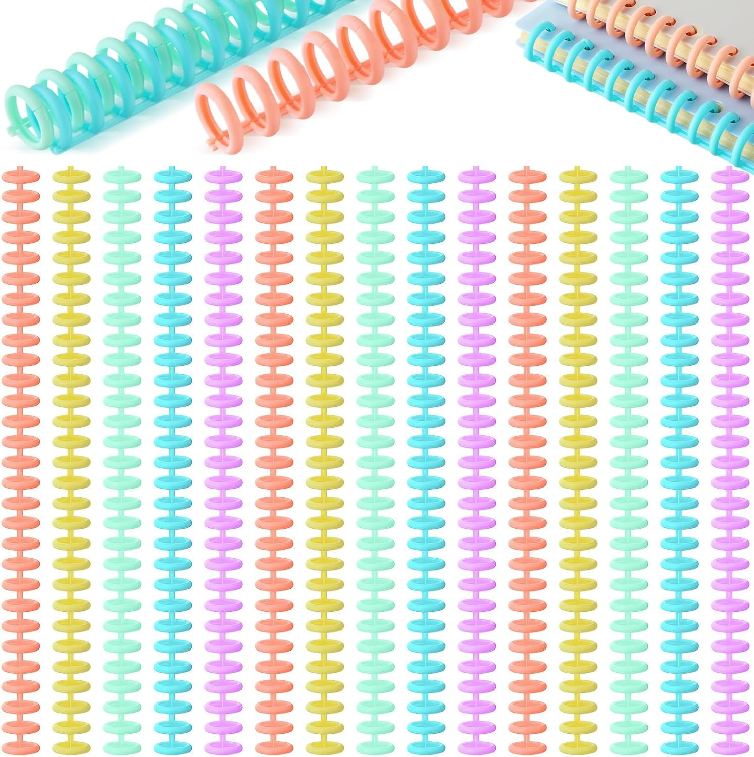 50 Pcs Comb Binding Spines 1/2" Diameter 30 Ring Plastic Binder Combs ...