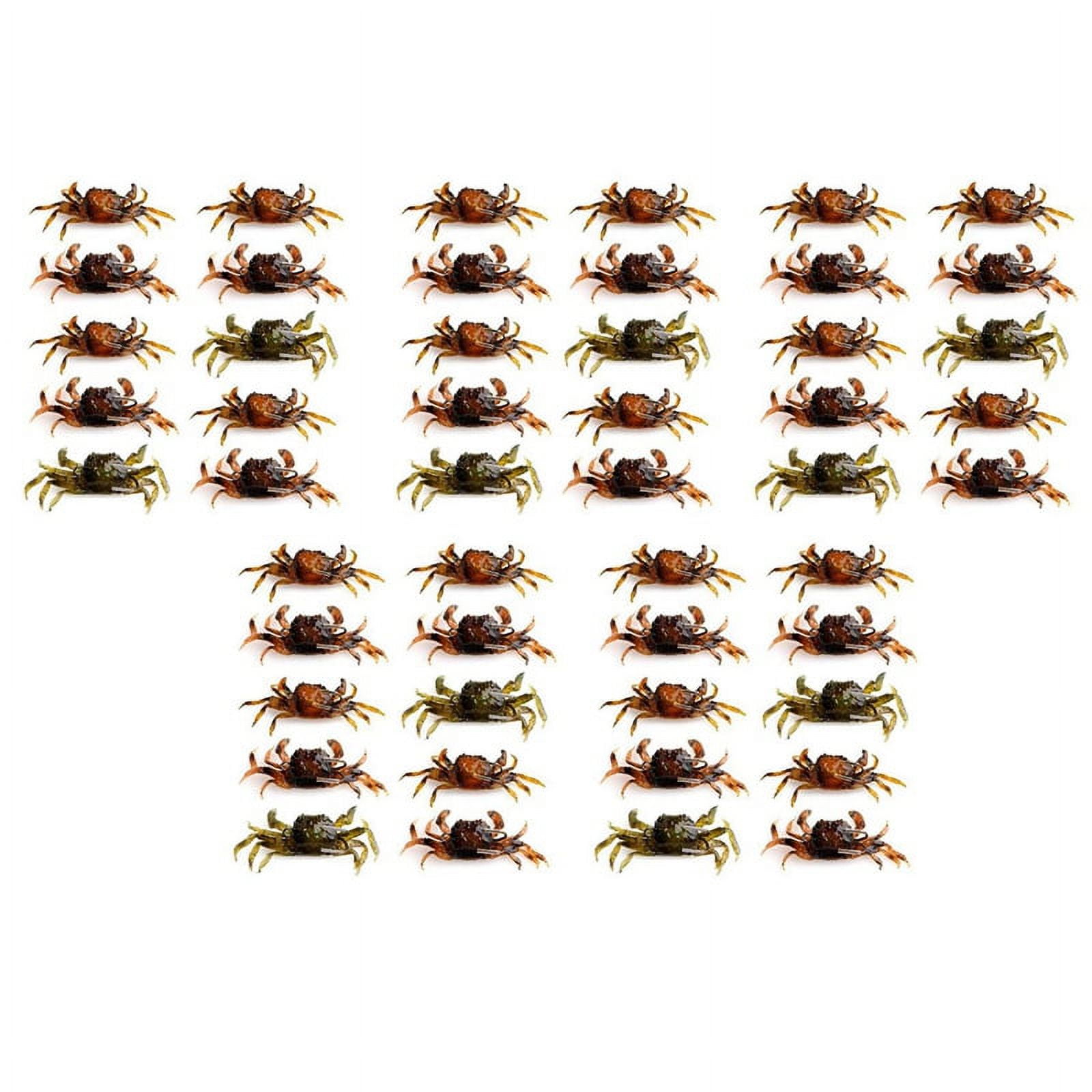 50 Pcs Crab Bait, 3D Simulation Crab Soft Bait with Pointed Hook, Sea ...