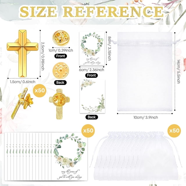 50 Pcs Cross Pinlapel Pin Bulk For Backpack Pin Bulk Hat Pins Gold ...