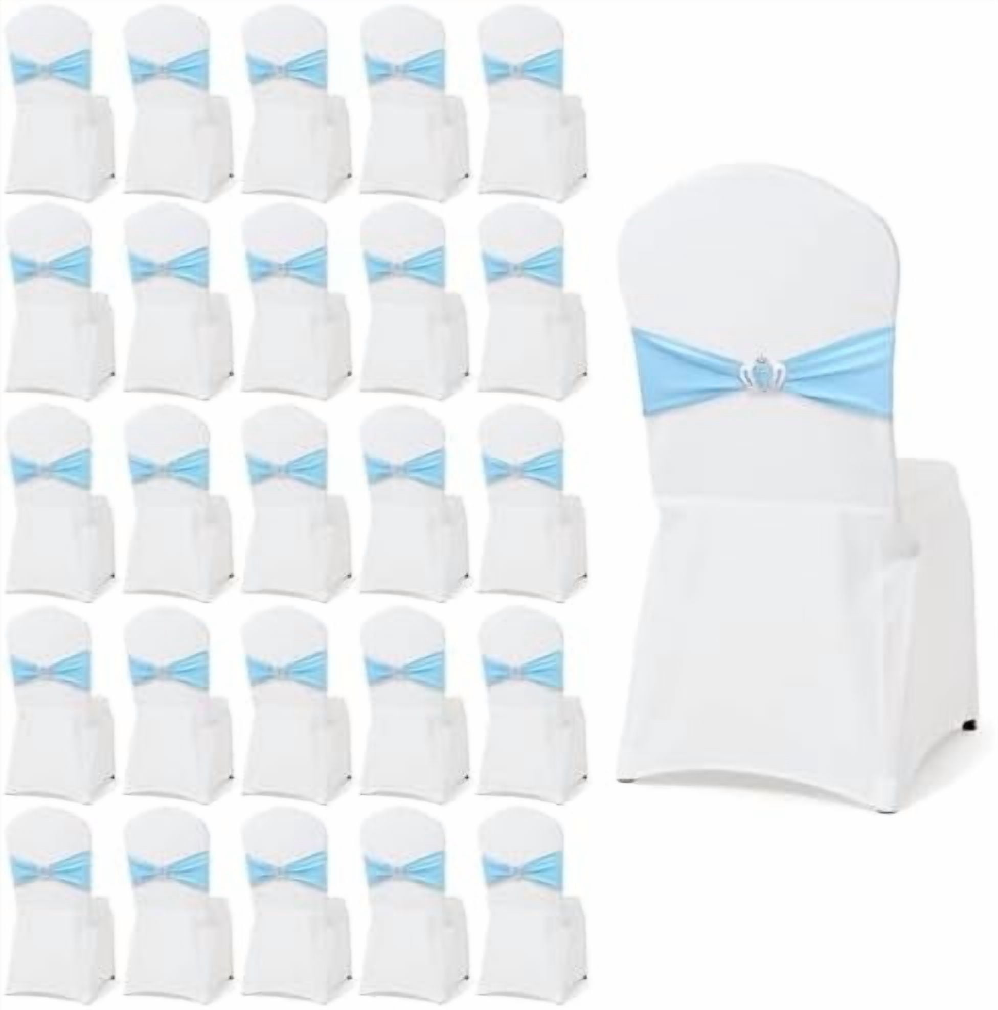 50 Pcs Crown Rhinestone Buckle Spandex Chair Sashes, Elastic Chair ...