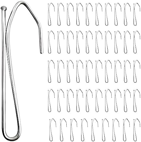 50 Pcs Curtain Drapery Hooks of Heavy Duty 2.68in Metal Pinch Pleat for ...