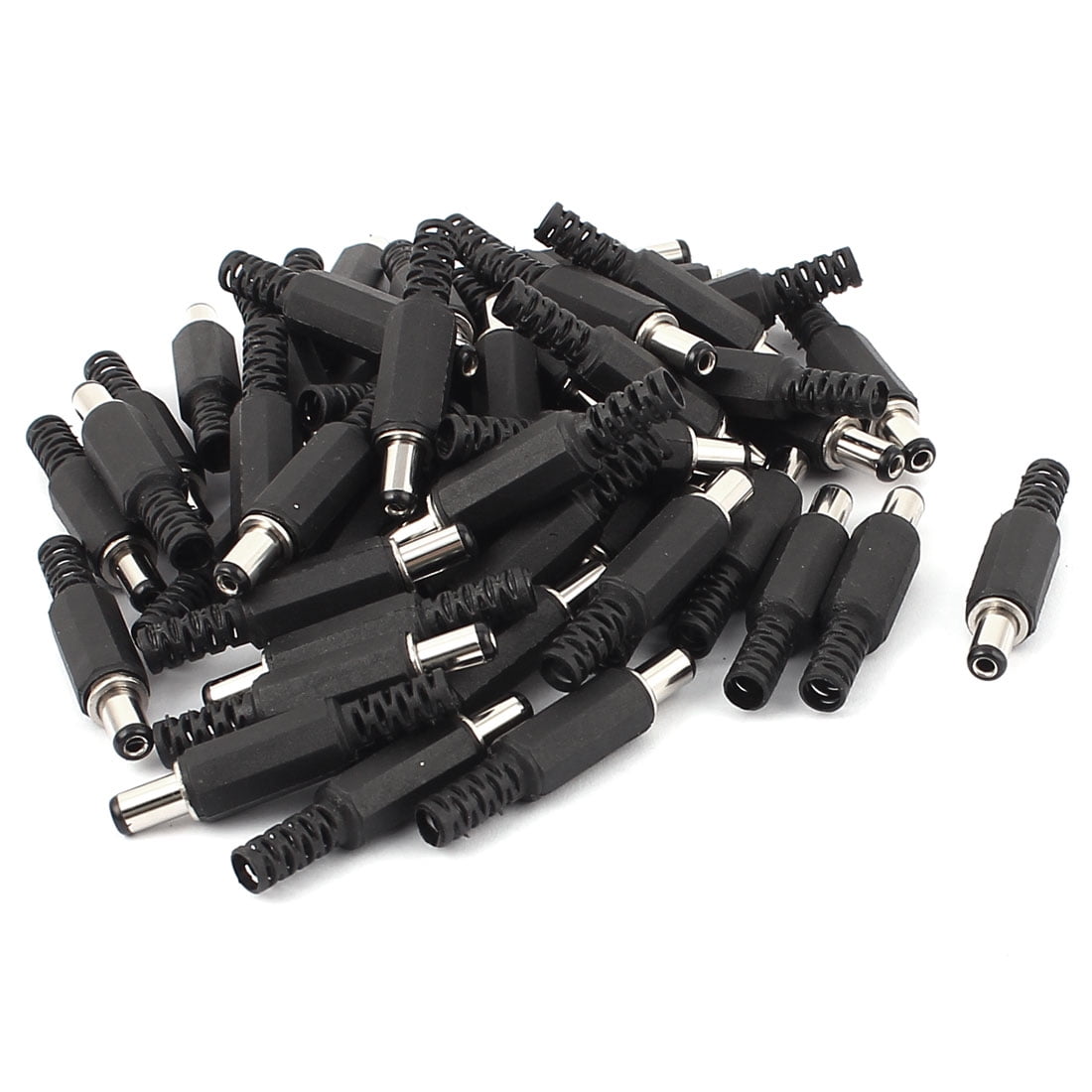50 Pcs DC Plug Cable Power Supply Male Inline Connector Socket 5.5mm x ...