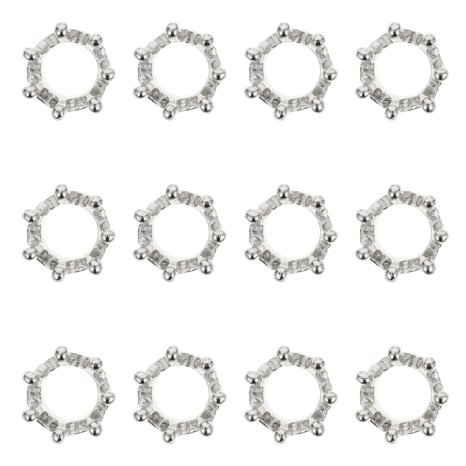 50 Pcs DIY Accessories Mini Crowns for Charms Rhinestones Man Silver ...