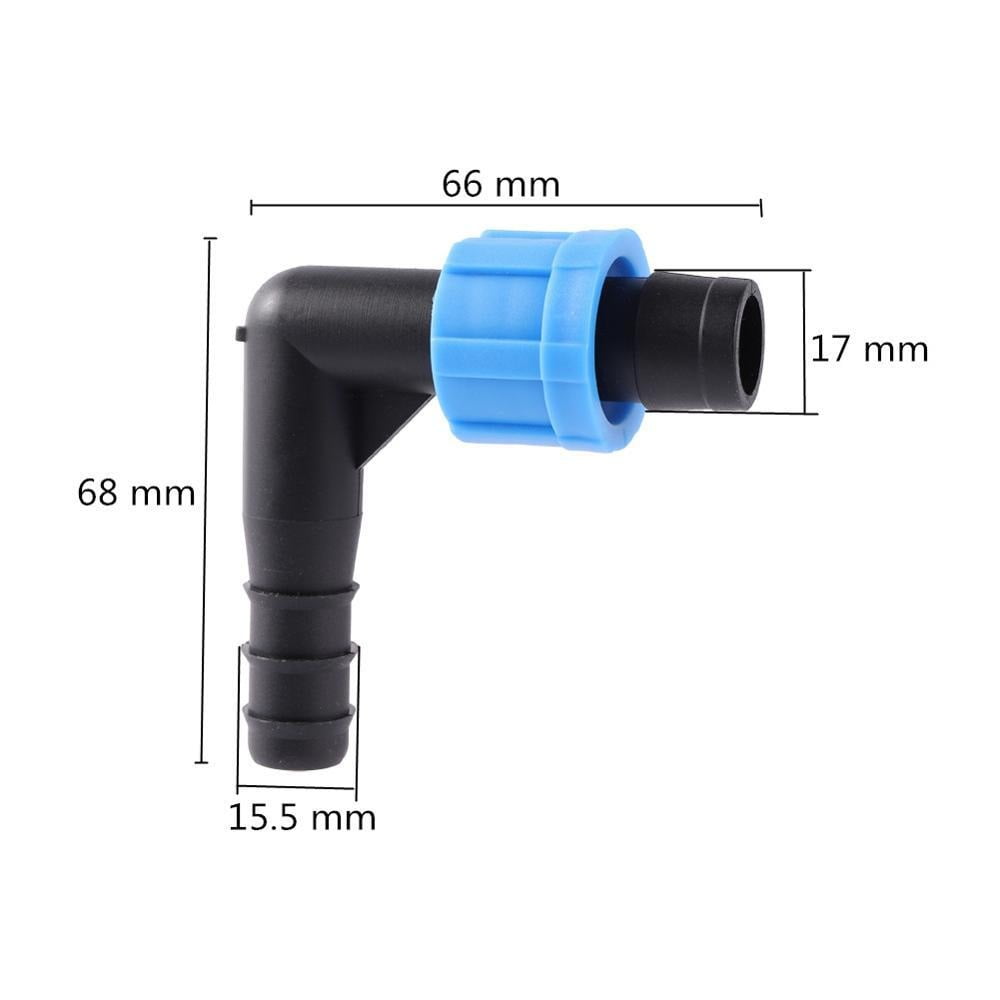 50 Pcs DN17 Drip Tape Pipe Locked Connectors 1/2" 3/4" Female Thread ...