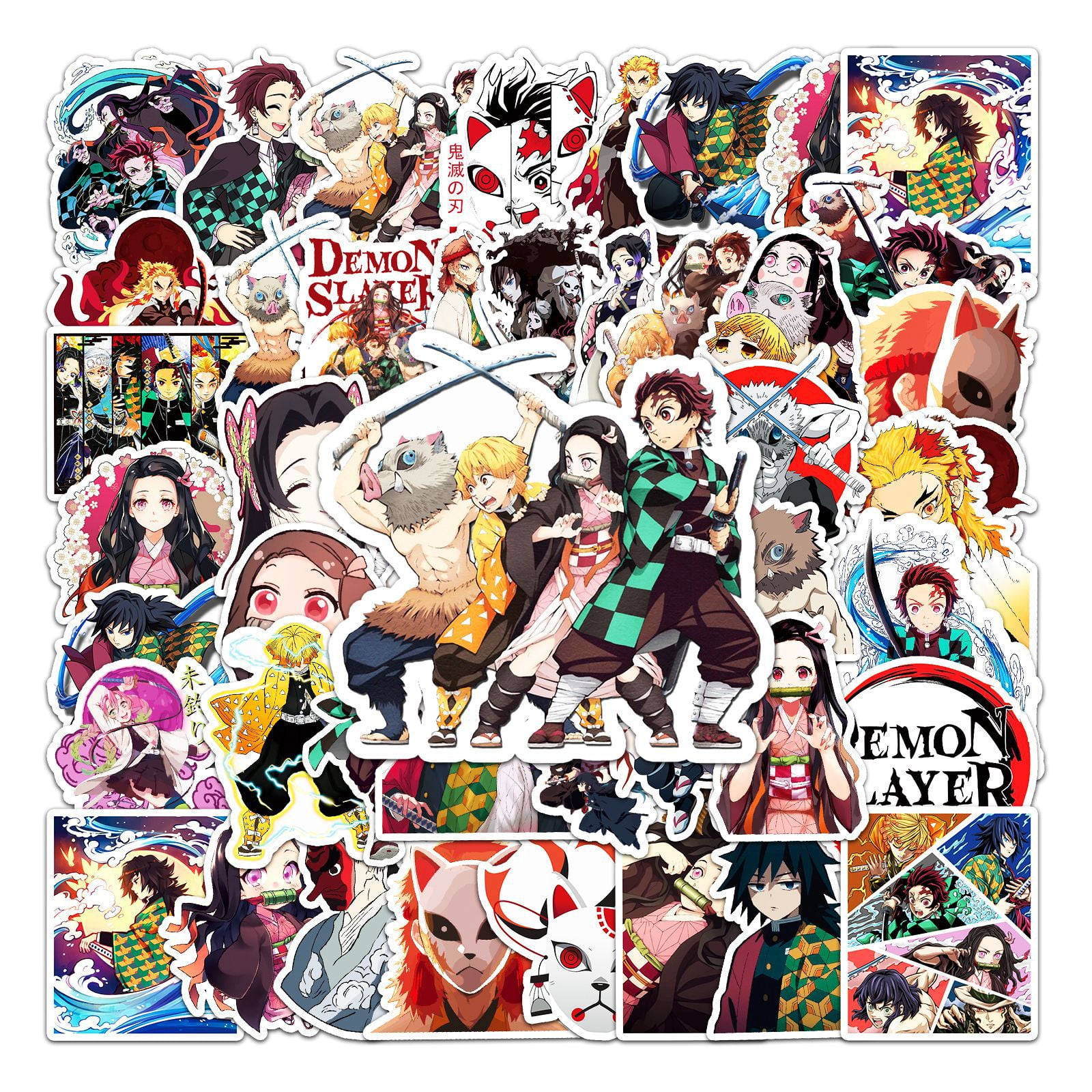 50 Pcs Demon Slayer Stickers, Cute Anime Demon Slayer Stickers Kids ...