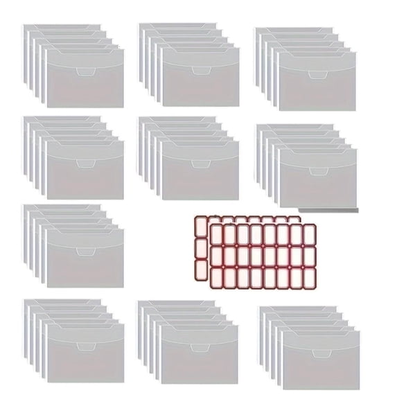 50 Pcs Die Cuts Storage Pockets Stamp Storage Bag Plastic Envelopes ...