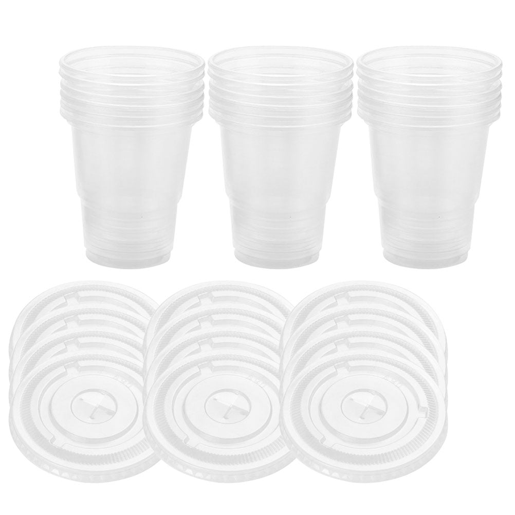 50 Pcs Disposable Drink Cup Coffee Mugs Milk Tea Wrapping Cups Clear ...