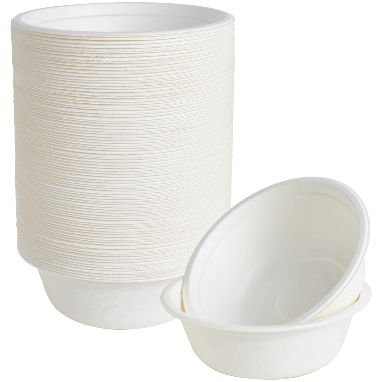 50 Pcs Disposable Paper Bowls, 17 oz Biodegradable Soup Bowls, Eco ...