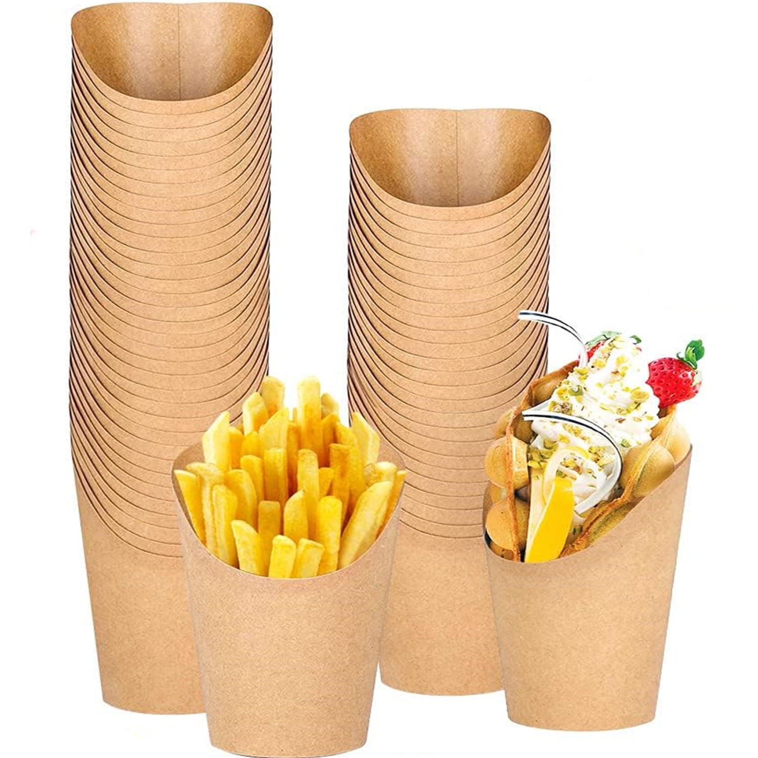50 Pcs Disposable Party French Fry Cups,Bexikou 16oz Food Charcuterie ...