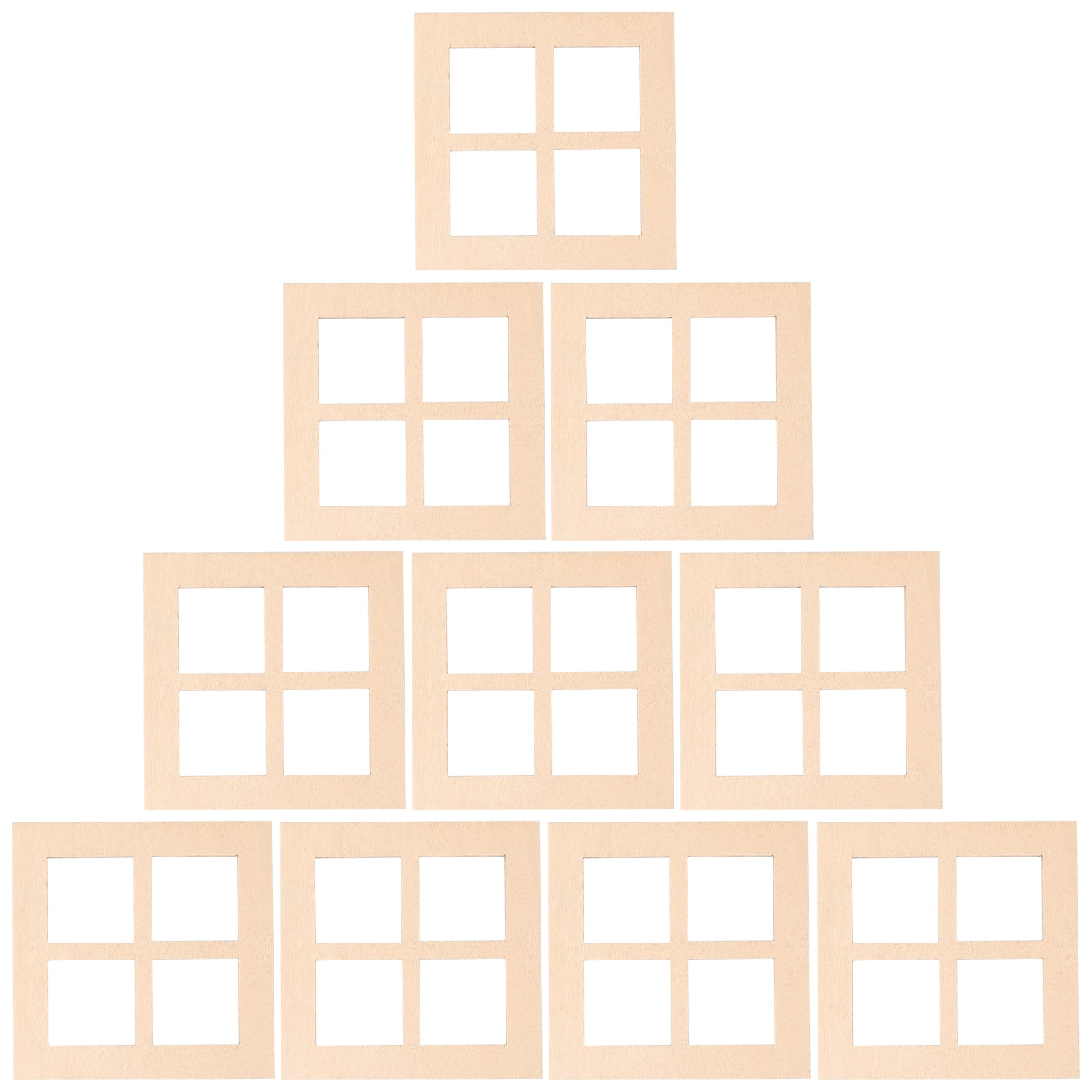 50 Pcs Doll House Decoration Tiny House Mini Uncolored Wooden Window ...