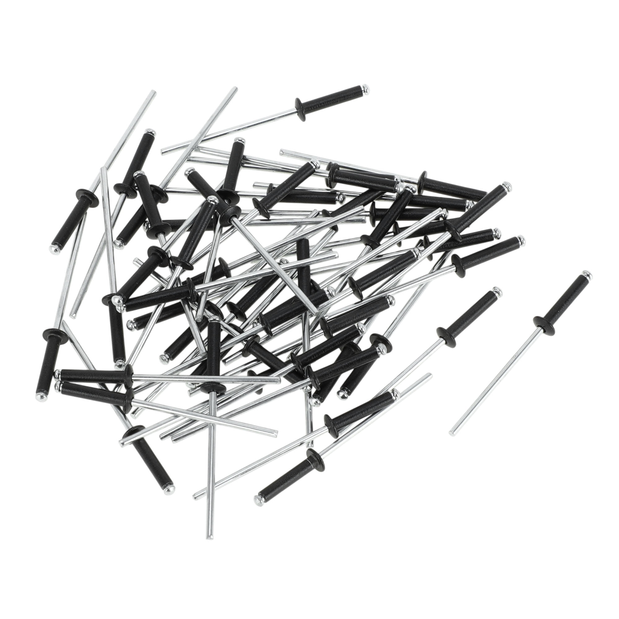 50 Pcs Dome Head Large Flange Blind Rivets Aluminum Black Silver Tone 2 ...