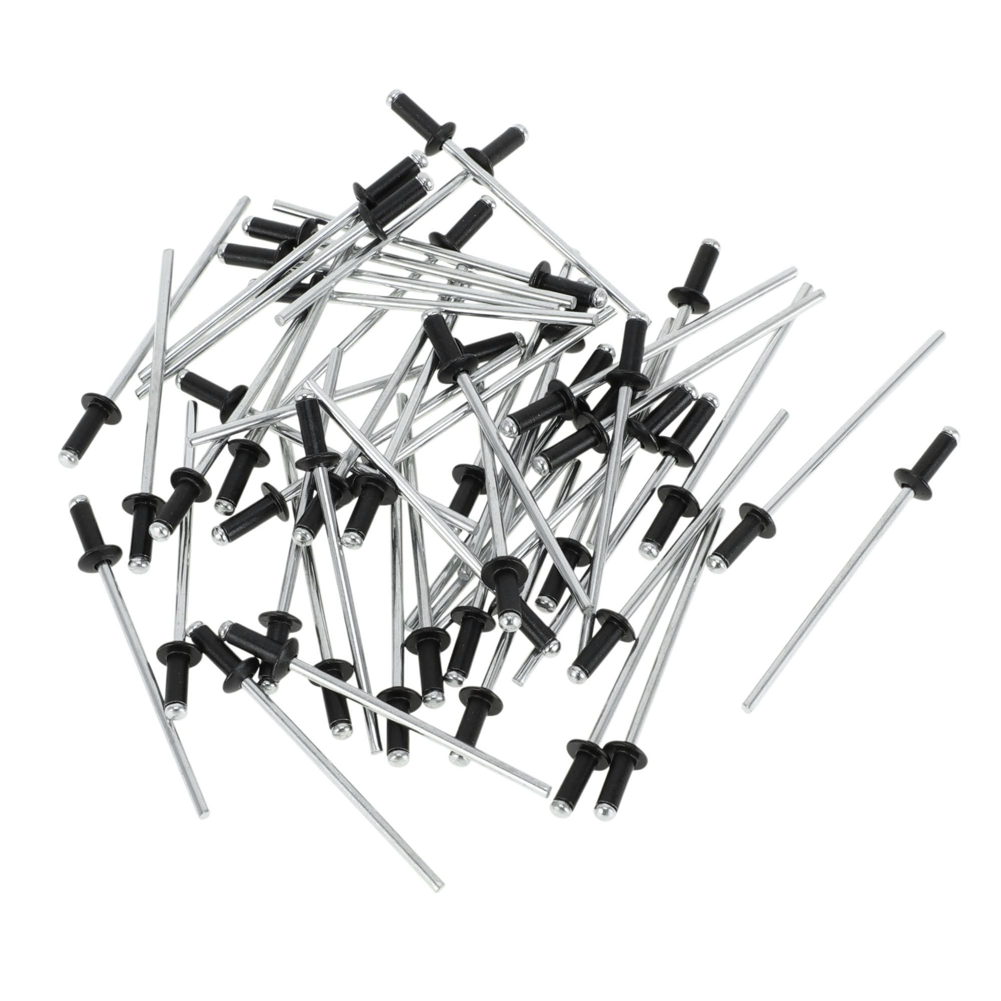 50 Pcs Dome Head Large Flange Blind Rivets Aluminum Black Silver Tone 2 ...