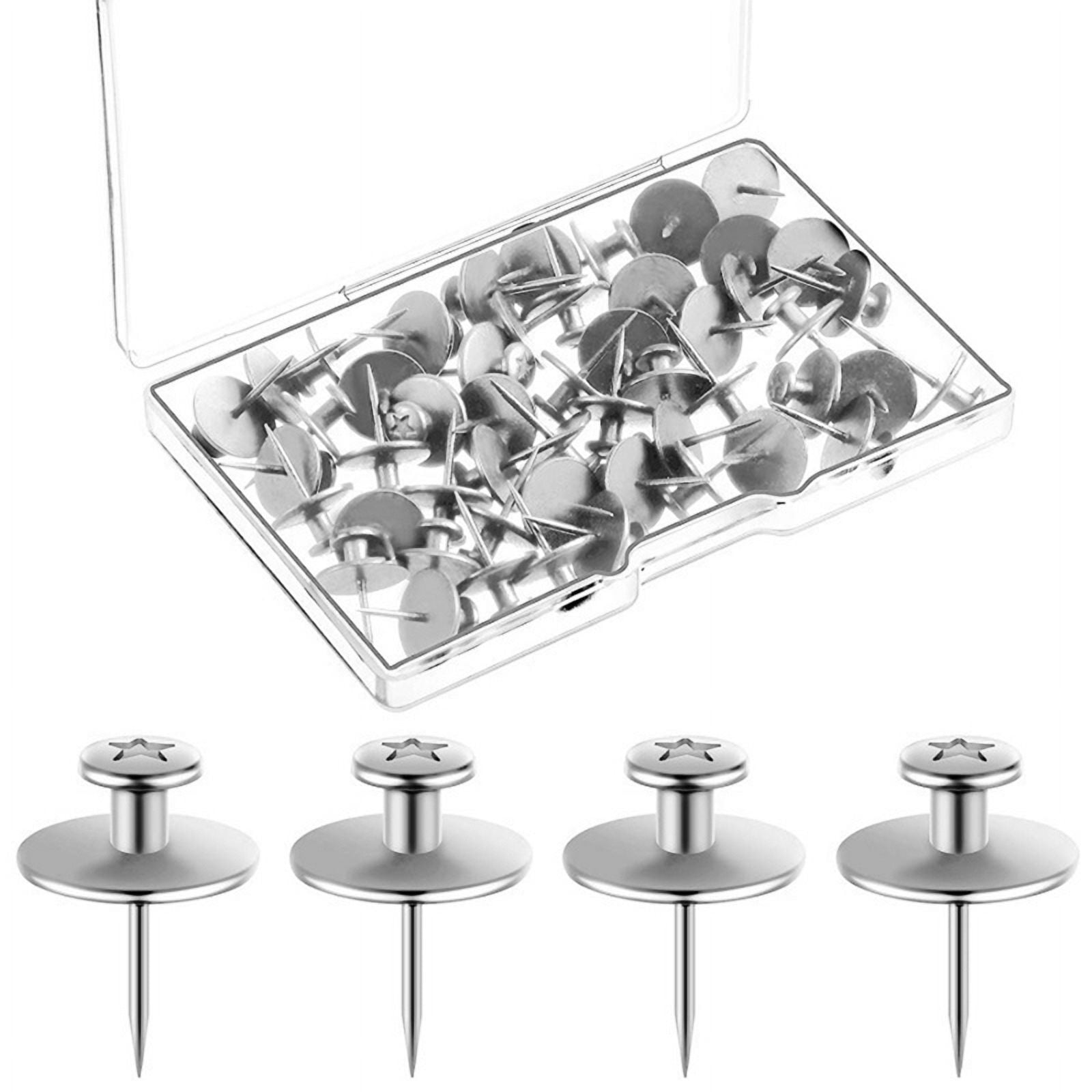 50 Pcs Double Headed Picture Hangers Nails Thumb Tacks Small Headed ...