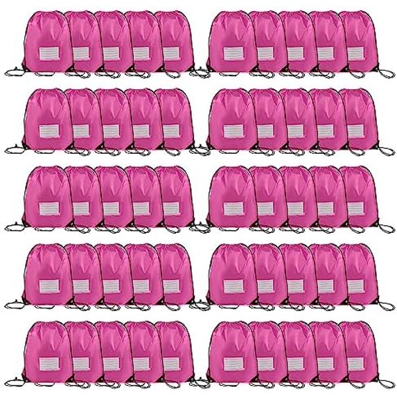 50 Pcs Drawstring Bags,Bulk Draw String Backpack, Cinch Bag Sackpack ...