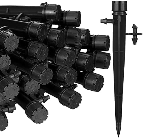 50 Pcs Drip Irrigation Emitters Adjustable Flow 0-18 GPH 8 Holes ...