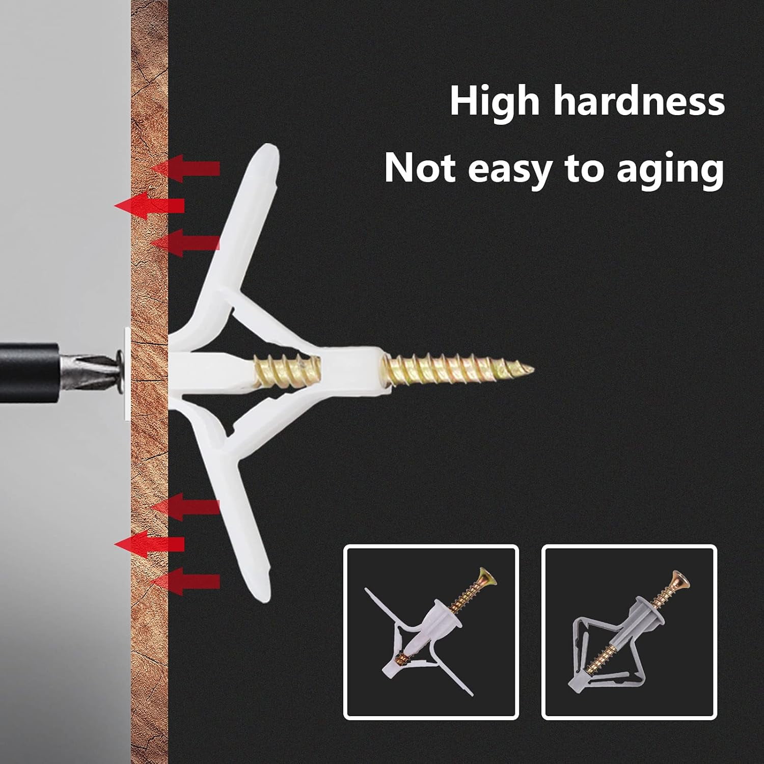 50 Pcs Drywall Anchor Kit Hollow Wall Anchors with Screws, Plasterboard ...