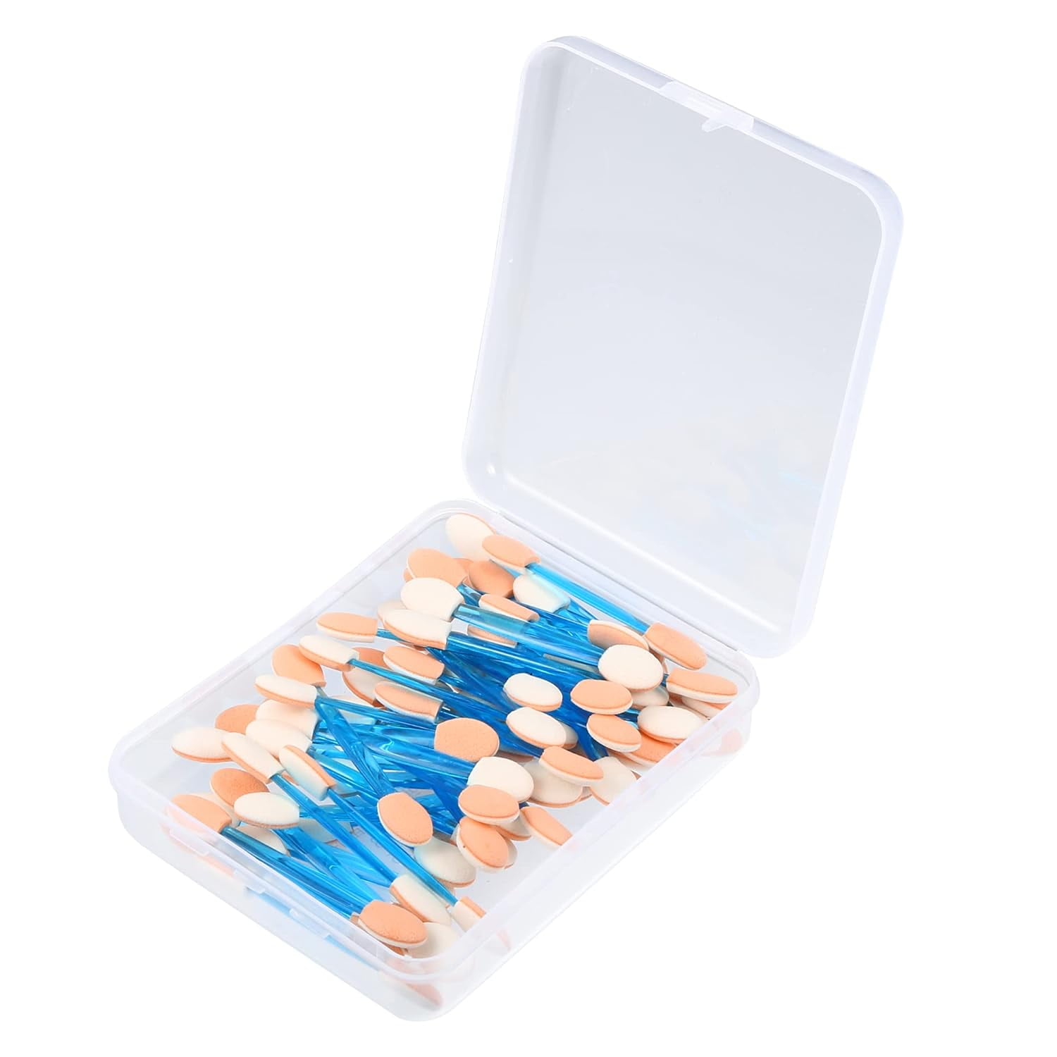 50 Pcs Dual Sides Eye Shadow Sponge Applicators with Container ...