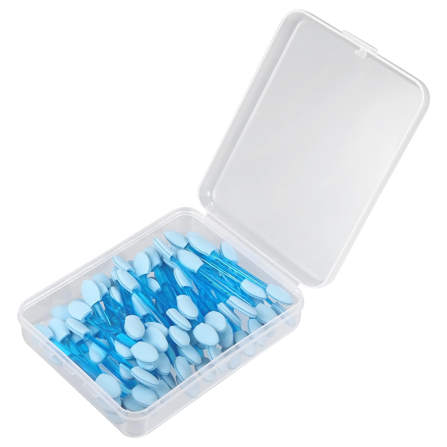 50 Pcs Dual Sides Eye Shadow Sponge Applicators with Container ...