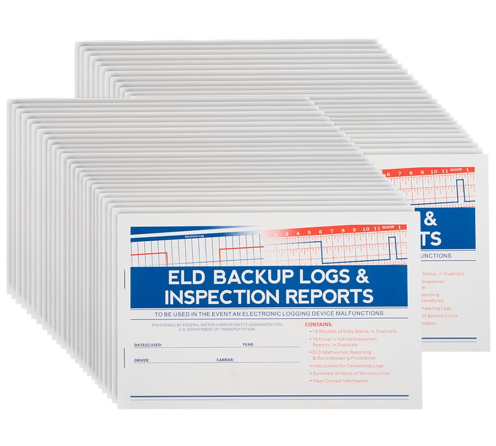 50 Pack ELD Backup Driver Log Books for Truck Drivers w/ Inspection ...