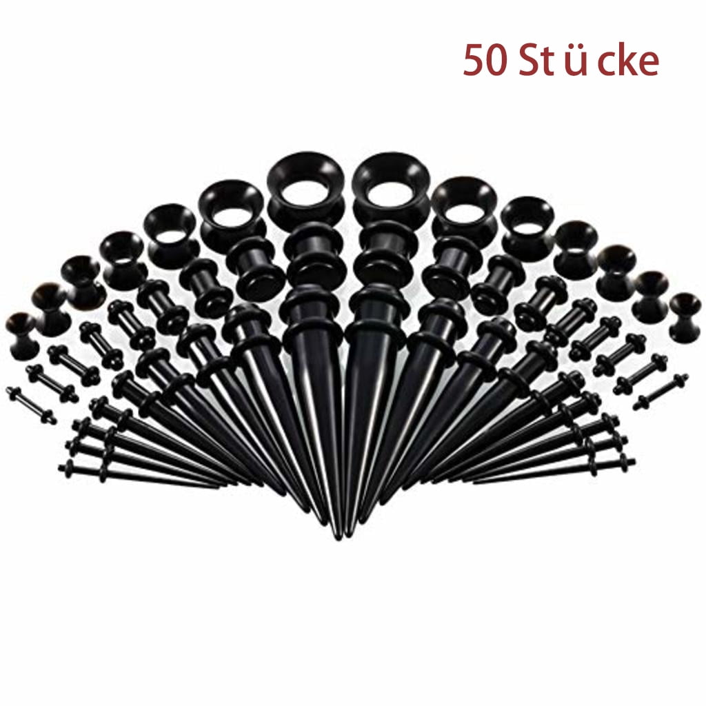 50 Pcs. Ear Expansion Rods Tunnel Ear Piercing Taper with Plug ...
