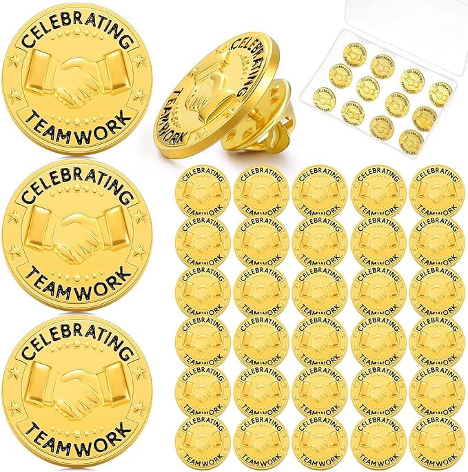 50 Pcs Employee of The Month Lapel Pin Employee Star Recognition Pins Employee Enamel Pins Gold ...