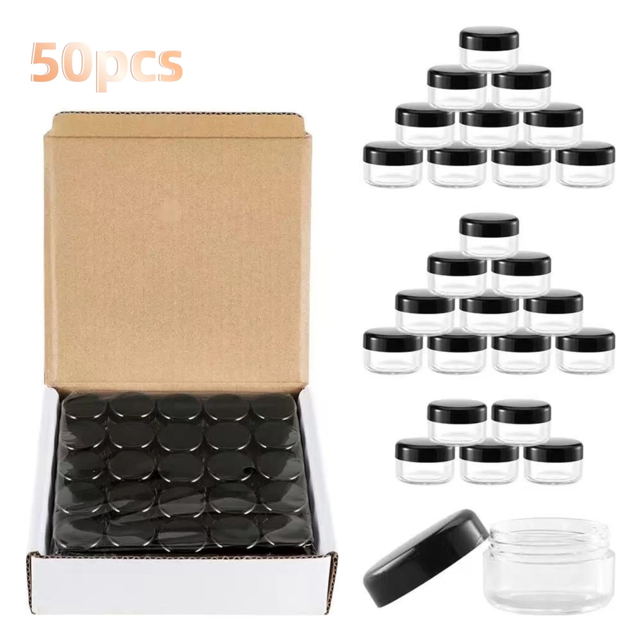 50 Pcs Empty Makeup Jars 5g Travel Cosmetic Container with Lids Leak ...