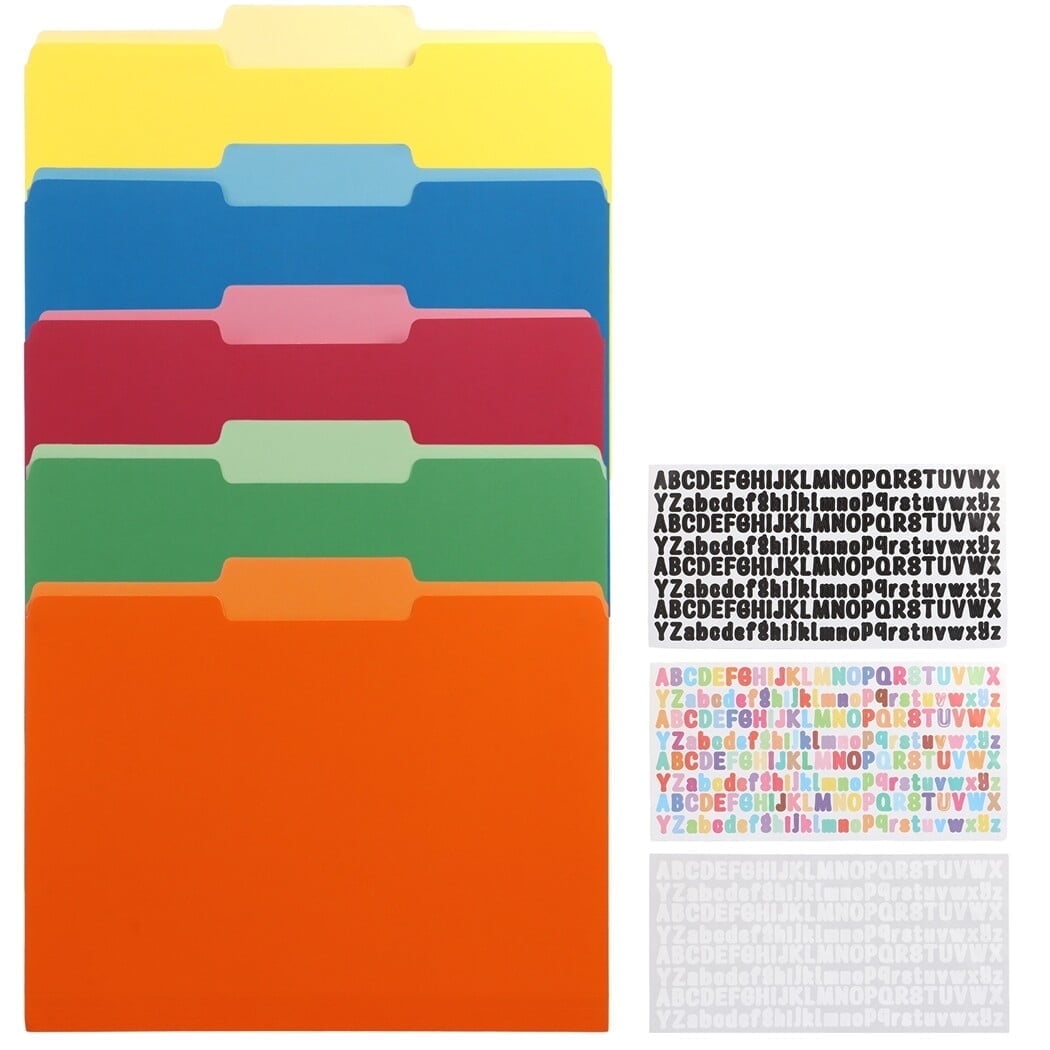 50 Pack Manilla File Folders 9.5 x 11.6, 1/3 Cut Tabs,Colored File ...