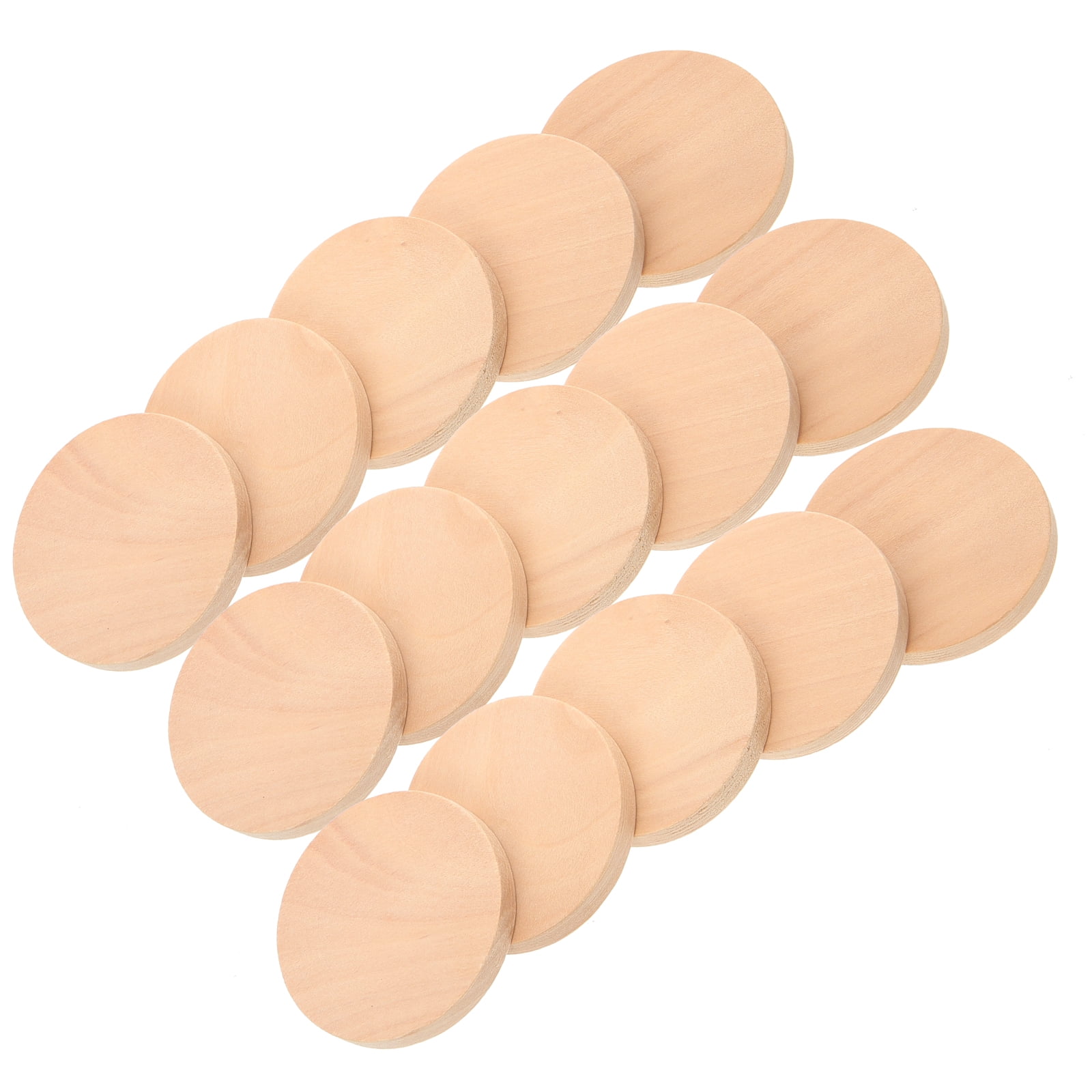 50pcs Unfinished Wood Round Cutouts Blank Slices - Walmart.com