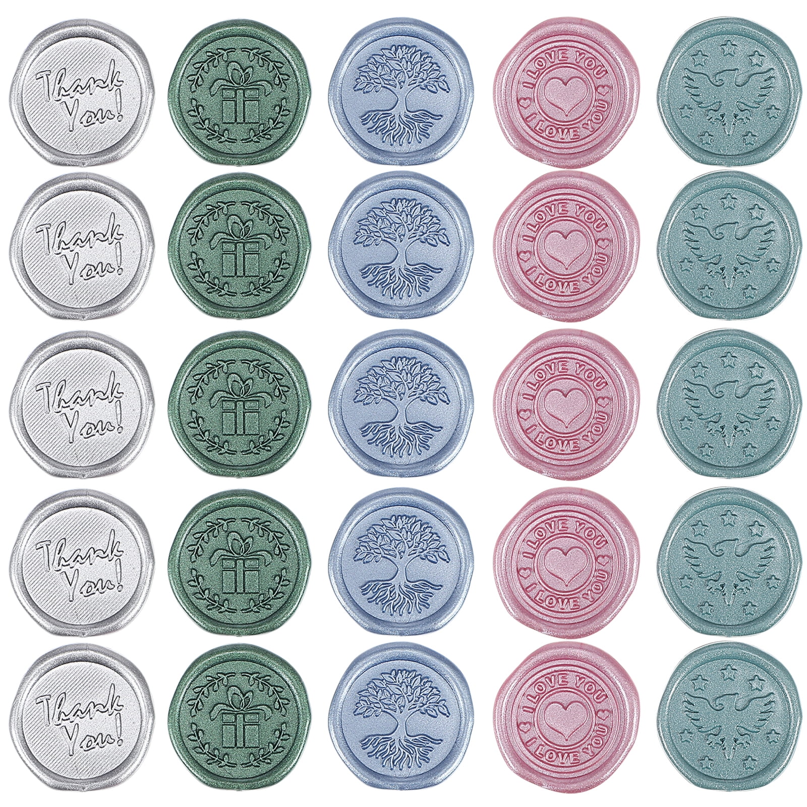 50 Pcs Envelope Seals Stickers Wedding Pieces of Self-adhesive Wax ...