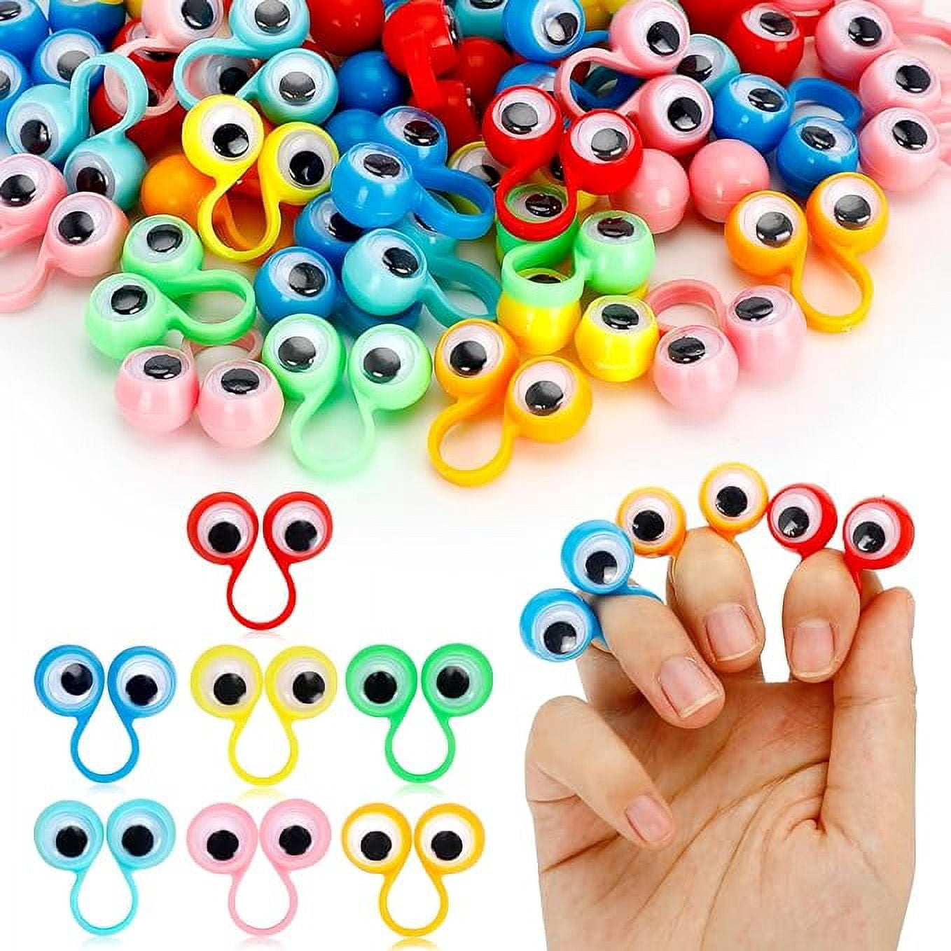 50 Pcs Eye Finger Puppets Eyeball Toys Set Wiggly Rings Party Favor ...