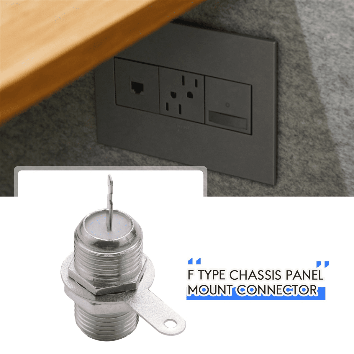 50 Pcs F Type Panel Mounted Socket Female Jack Solder Connector Adapter ...