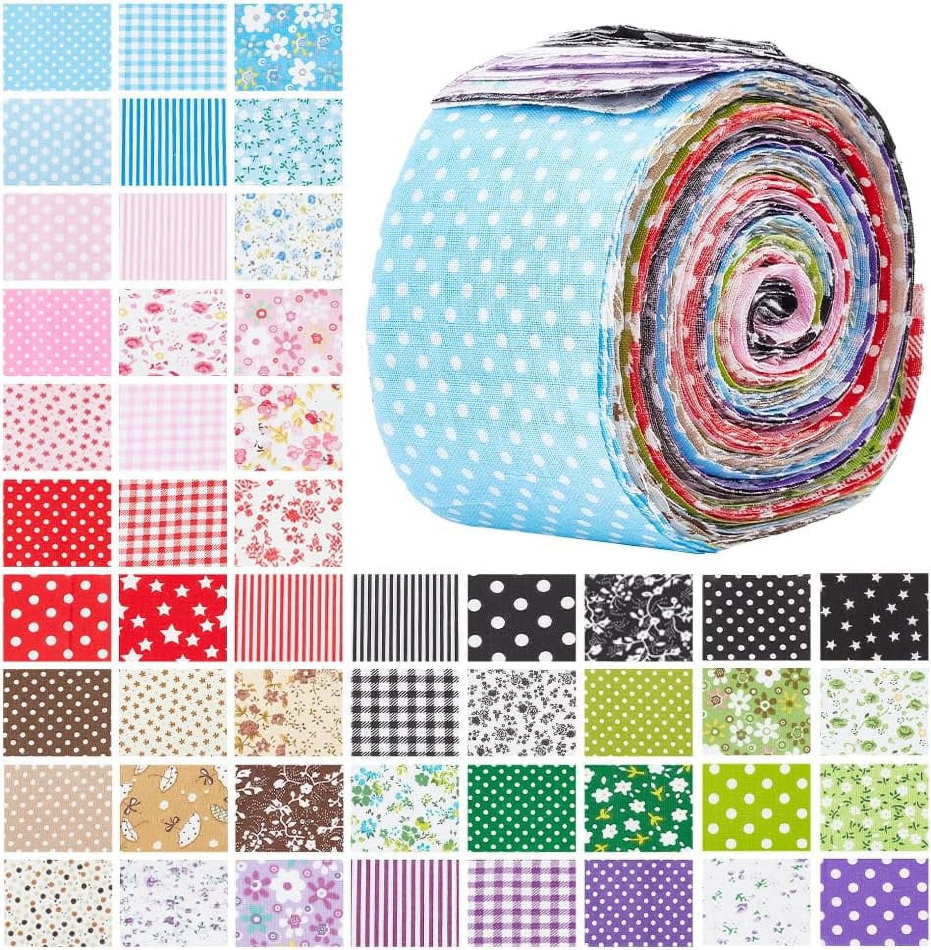 50 Pcs Fabric Jelly Rolls 100% Cotton Quilting Strips 39x2.6inch ...