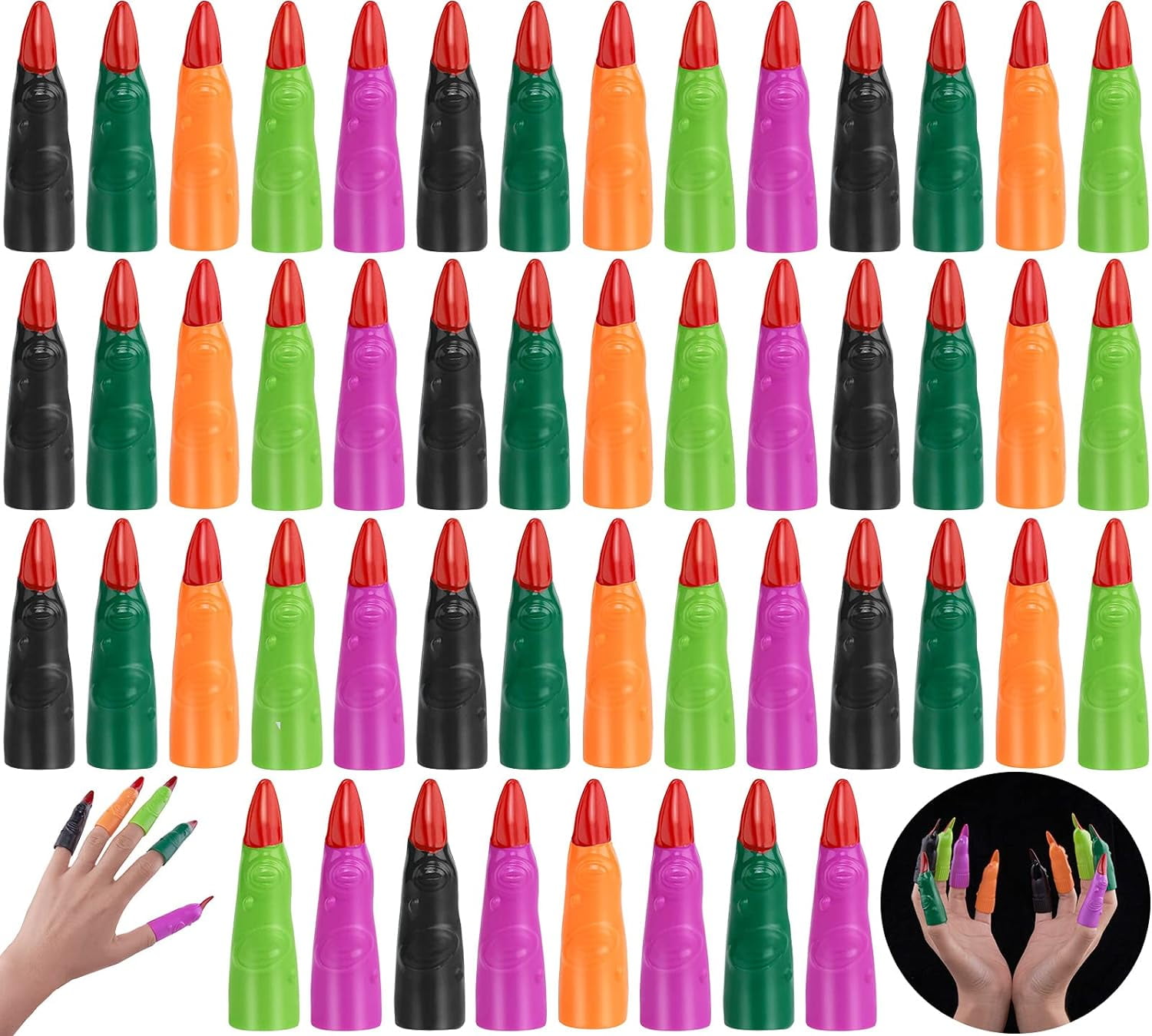 50 Pcs Finger Pointers for Kids Reading, Colorful Witch Fingers, Finger ...
