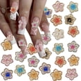 50 Pcs Flower Nail Charms Flowers Nail Rhinestones Resin Flowers Nail ...