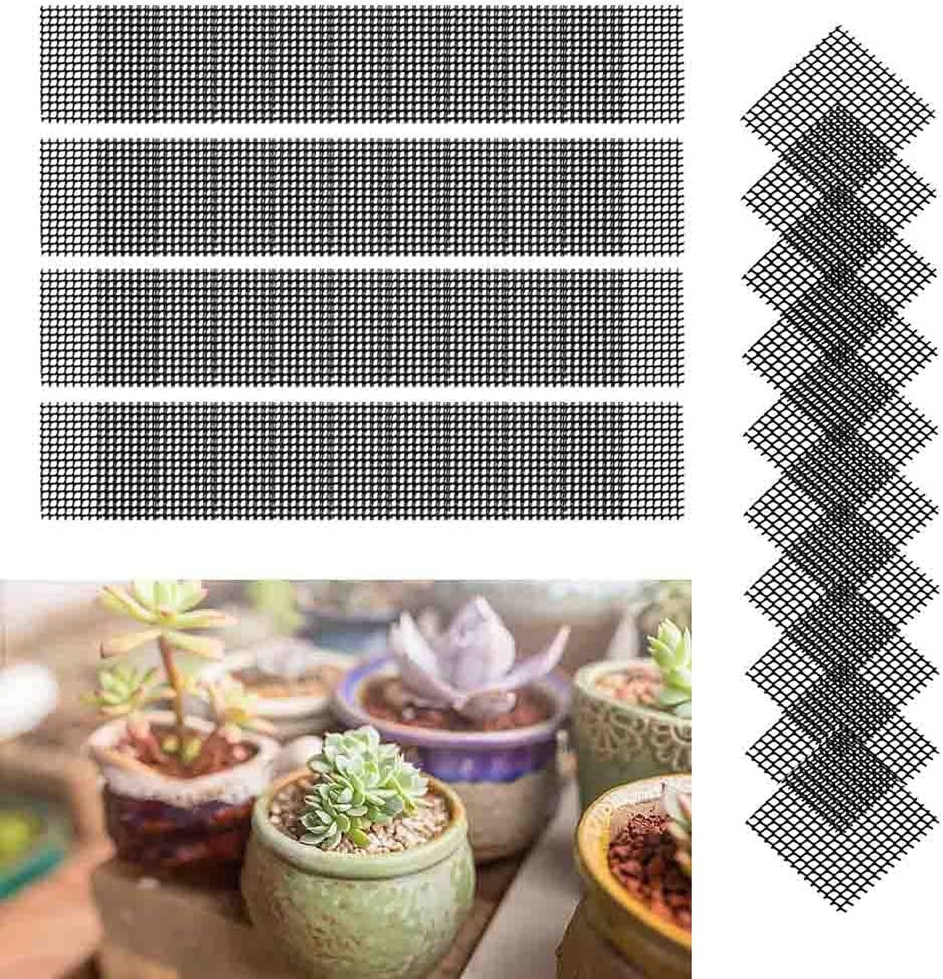 50 Pcs Flower Pot Mat, SL.GT, Square Bottom Mesh Mat Garden Plant ...