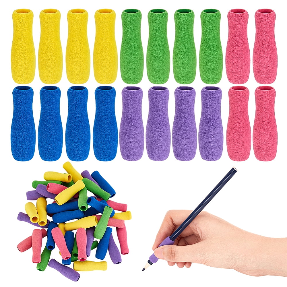 50 Pcs Foam Pencil Grips for Handwriting 5 Colors Writing Pencil Holder ...