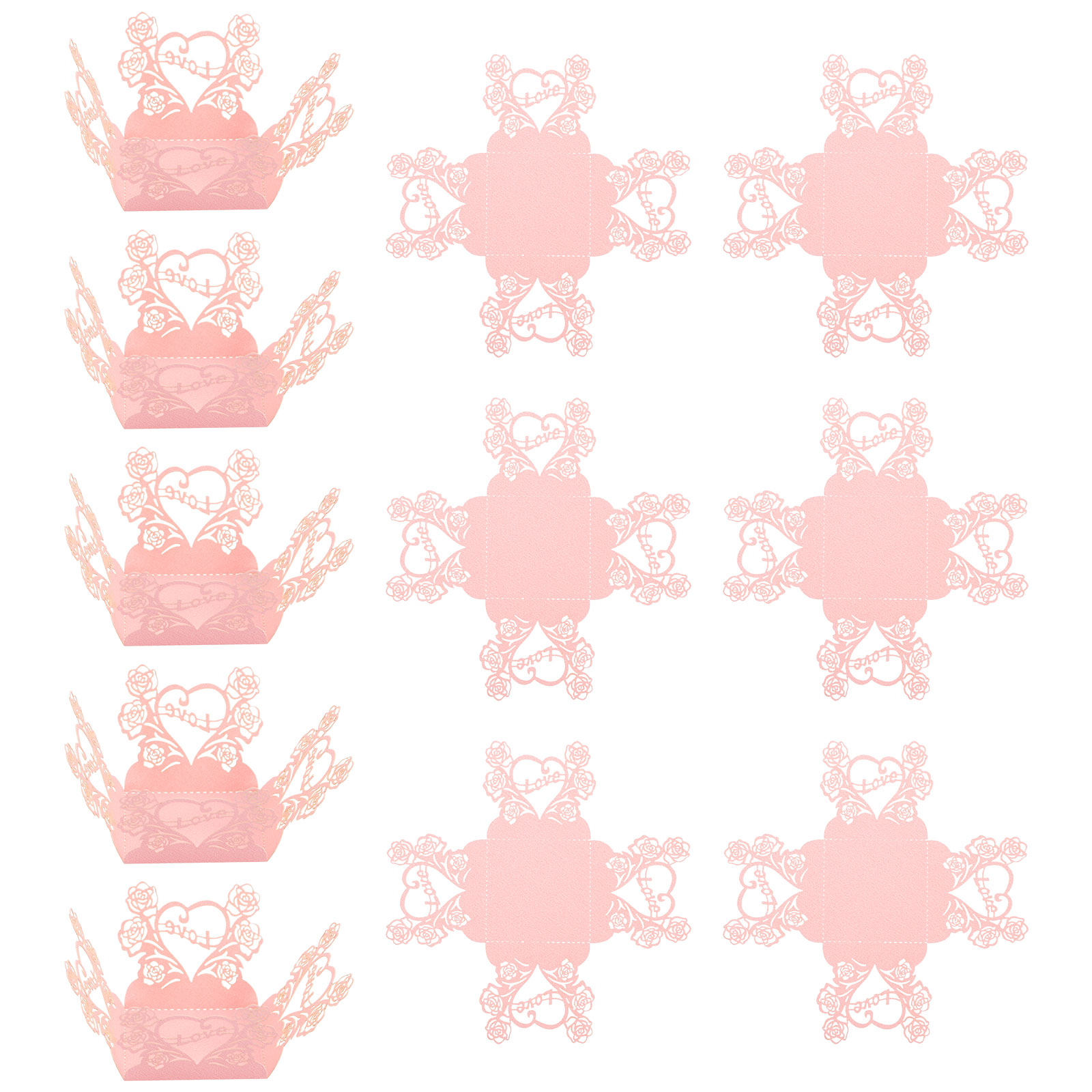 50 Pcs Foil Paper Clear Candy Boxes Parfait Cups with Lids Reusable ...