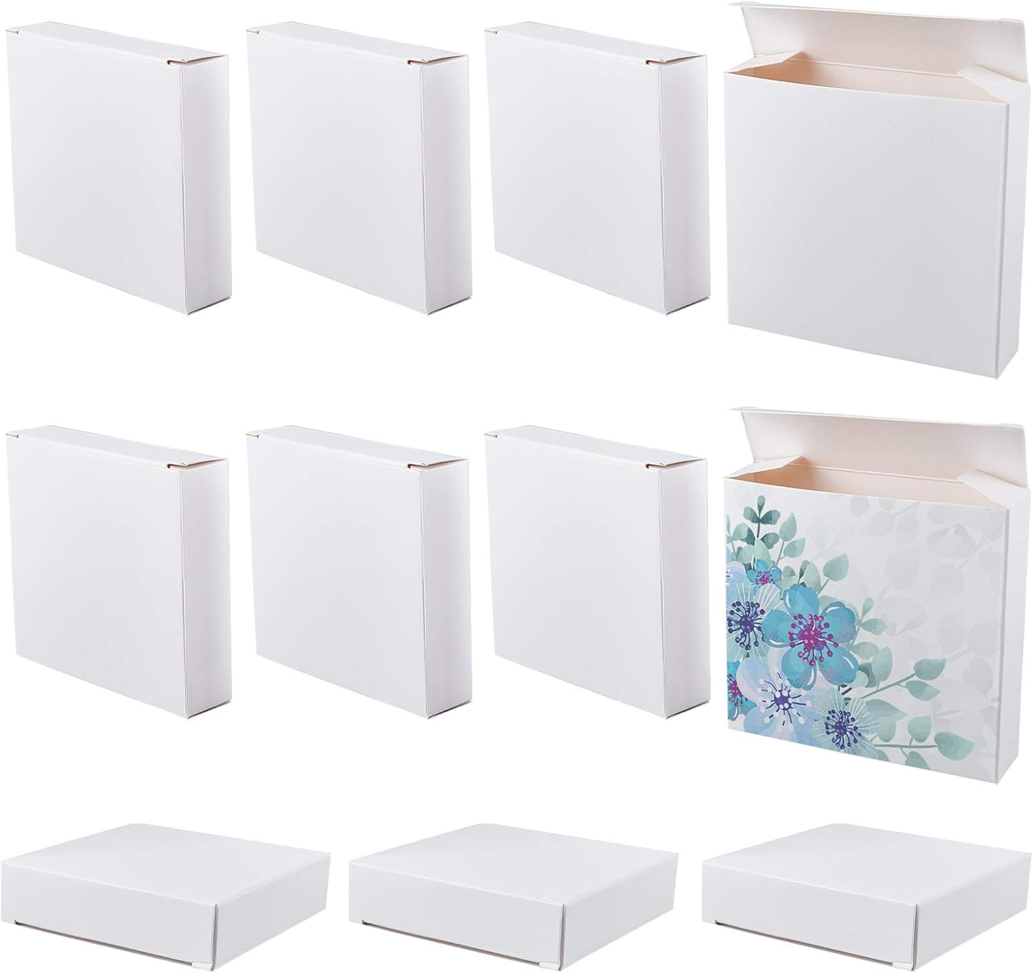50 Pcs Fold Paperboard Gift Boxes Easy Assemble Decorative Gift Storage ...