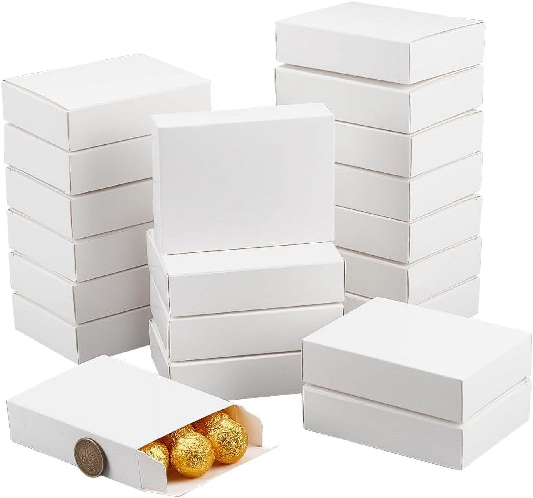 50 Pcs Folding Cardboard Paper Boxes White Cardboard Boxes Treat Boxes ...