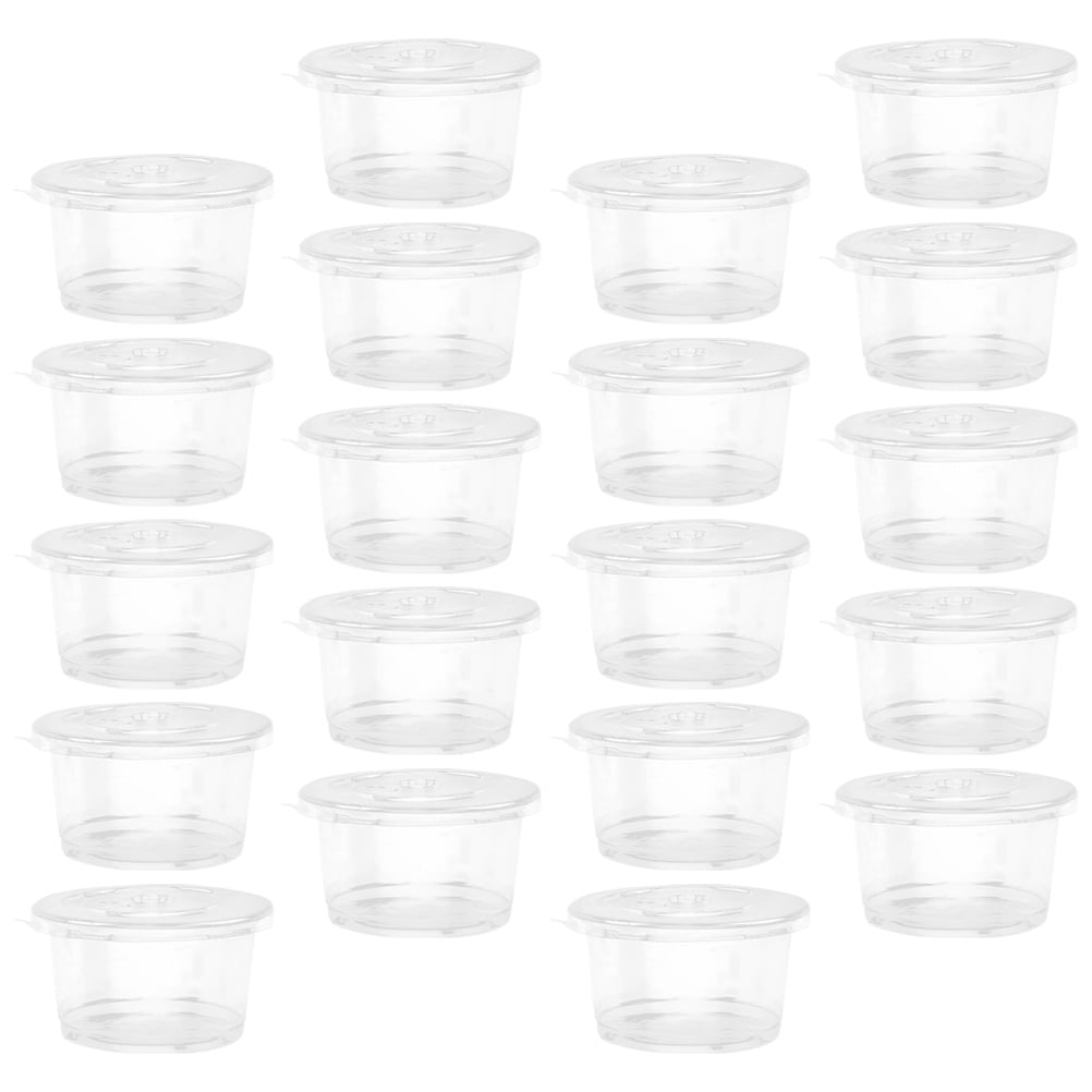 50 Pcs Food Containers with Lids Ice Cream Balls Cup Cake Cup Plastic ...
