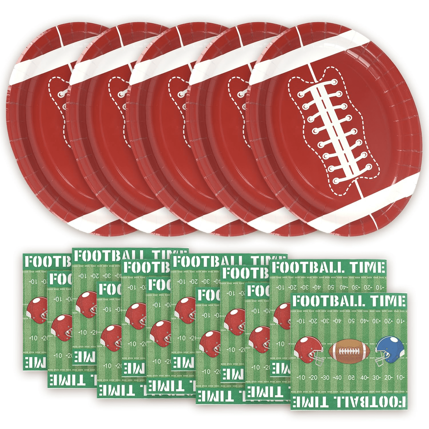 Pafusen Football Party Supplies, 50 Pcs Paper Plates and Napkins Serve ...
