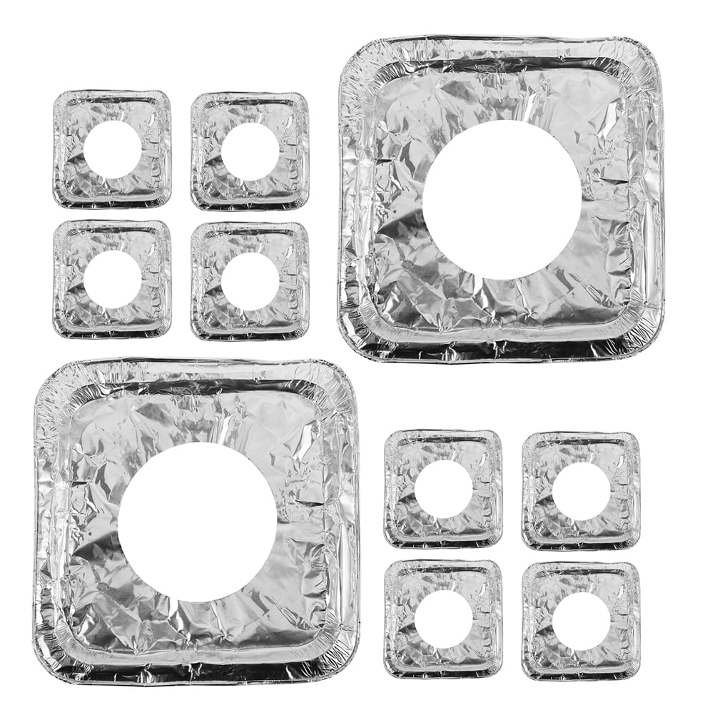 Gas Stove Mat with Aluminum Foil Liners for Kitchen Use Silver Heat ...