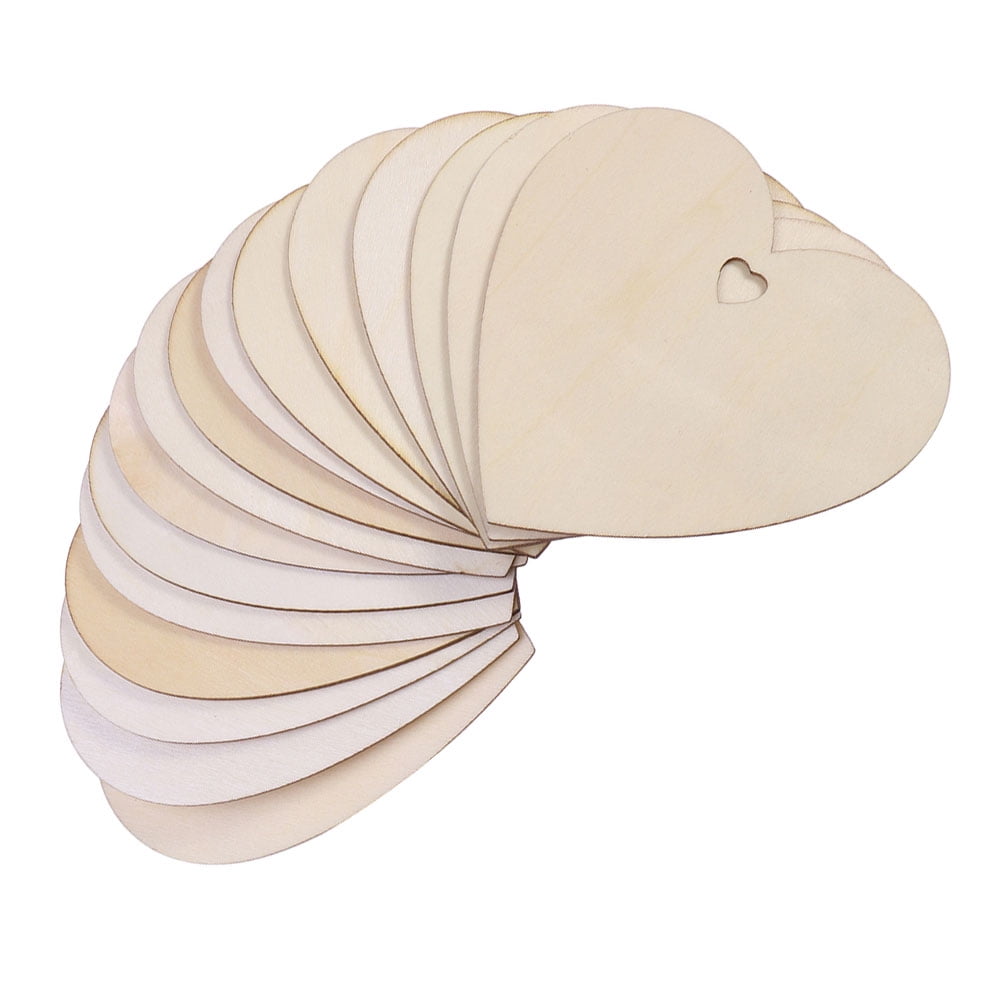 50 Pcs Gift Labels Log Discs Cut Out Hearts Blanks Heart-shaped Sign ...