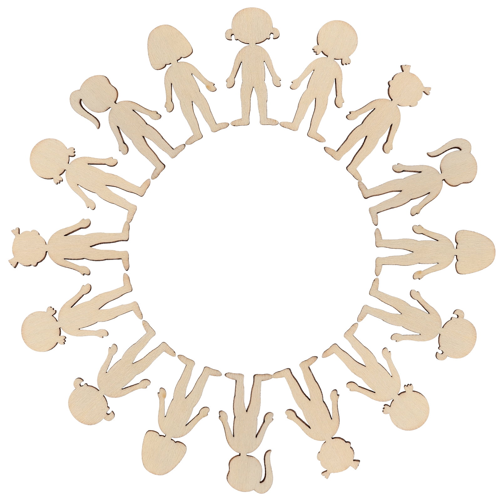 50 Pcs Girl Toys Decor Wood Figure Cutouts Graffiti Wood Chips Hand ...