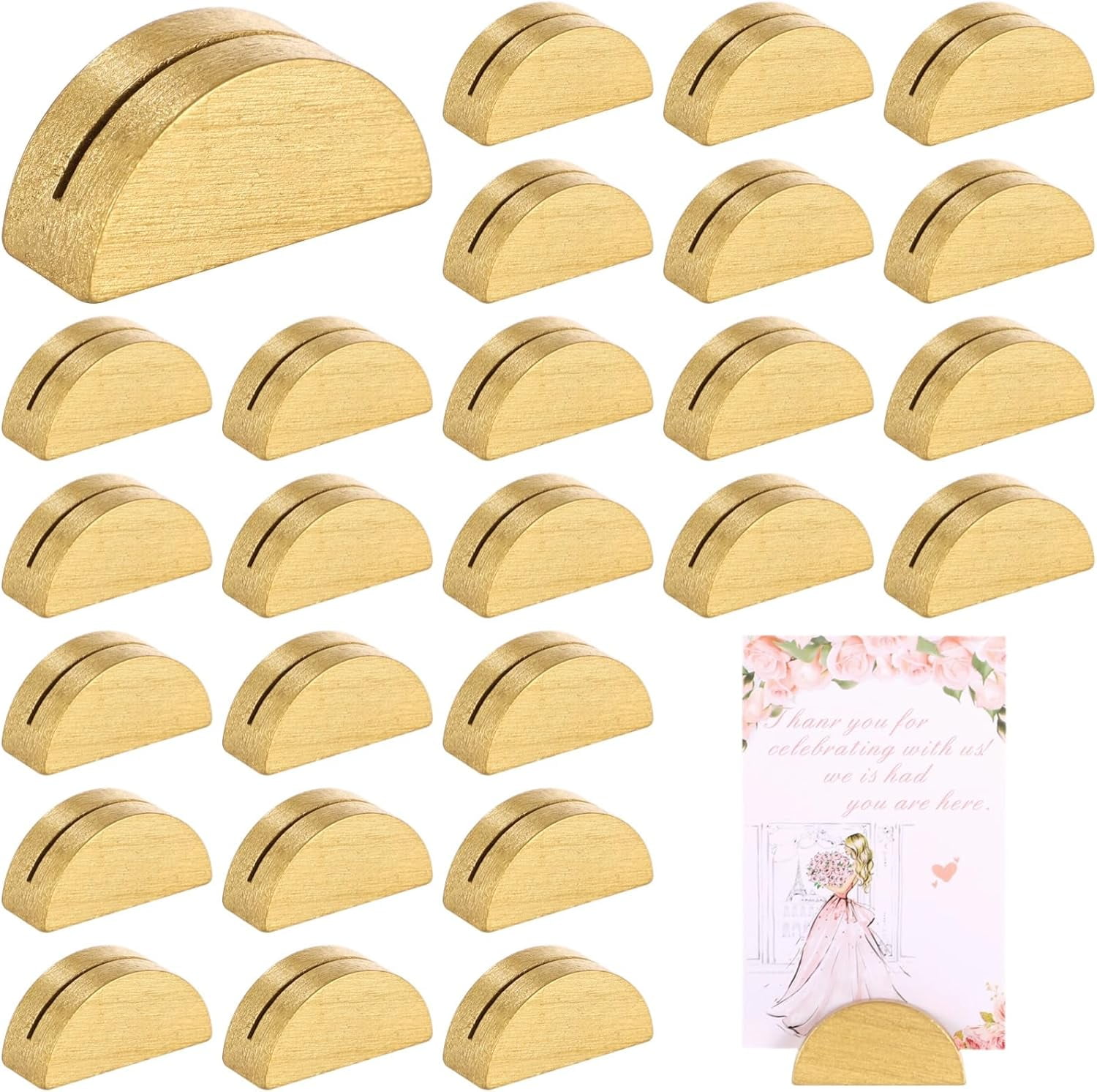 50 Pcs Gold Table Number Stands, Small Wooden Card Holders, Elegant ...