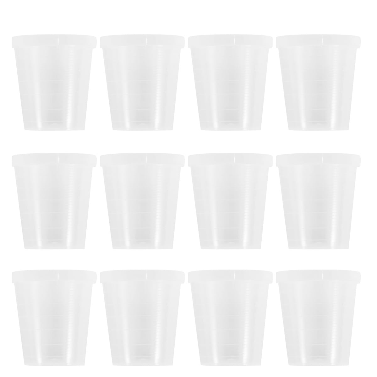 50 Pcs Graduated Measuring Cups Clear Disposable Plastic Containers ...