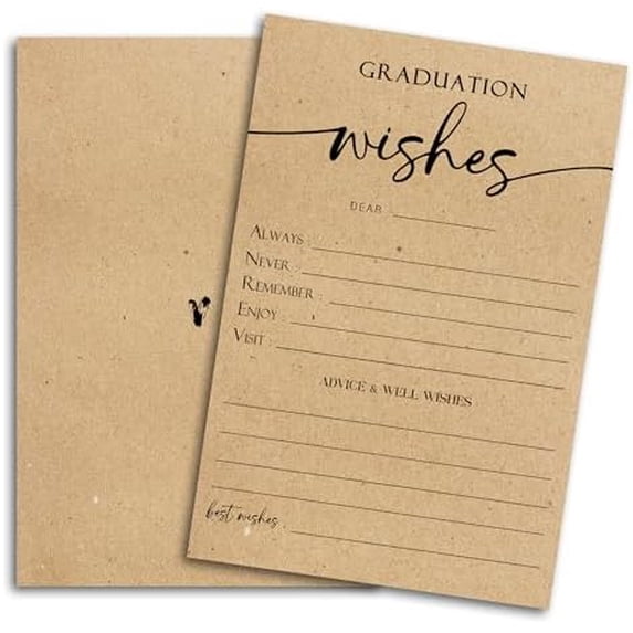 50 Pcs Graduation Advice Cards 2026 - Minimalism Brown Graduation ...