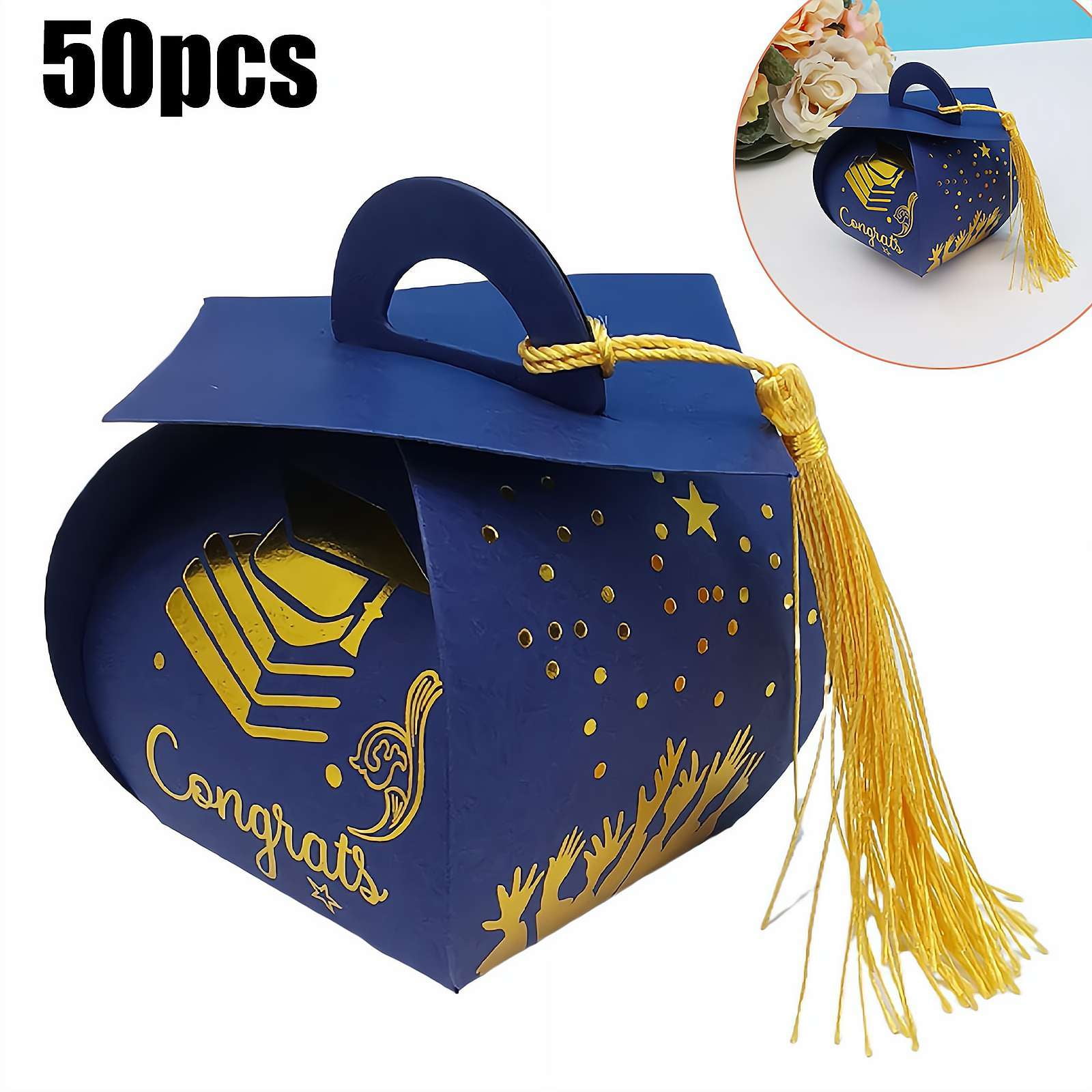 50 Pcs Graduation Cap Gift Boxes with Tassel, Class of 2025 Graduation ...