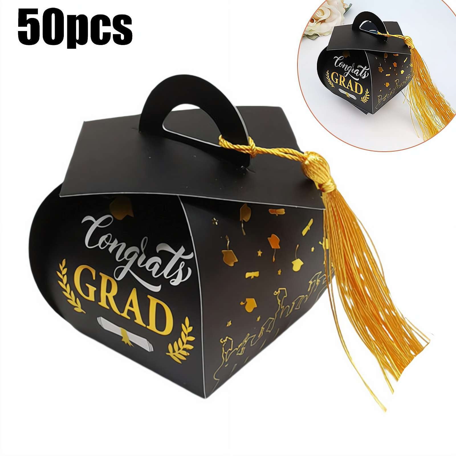 50 Pcs Graduation Cap Gift Boxes with Tassel, Class of 2025 Graduation ...